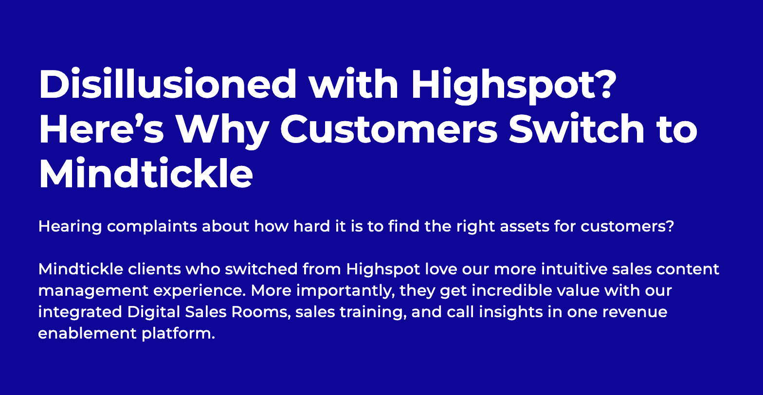 Mindtickle vs Highspot | Mindtickle